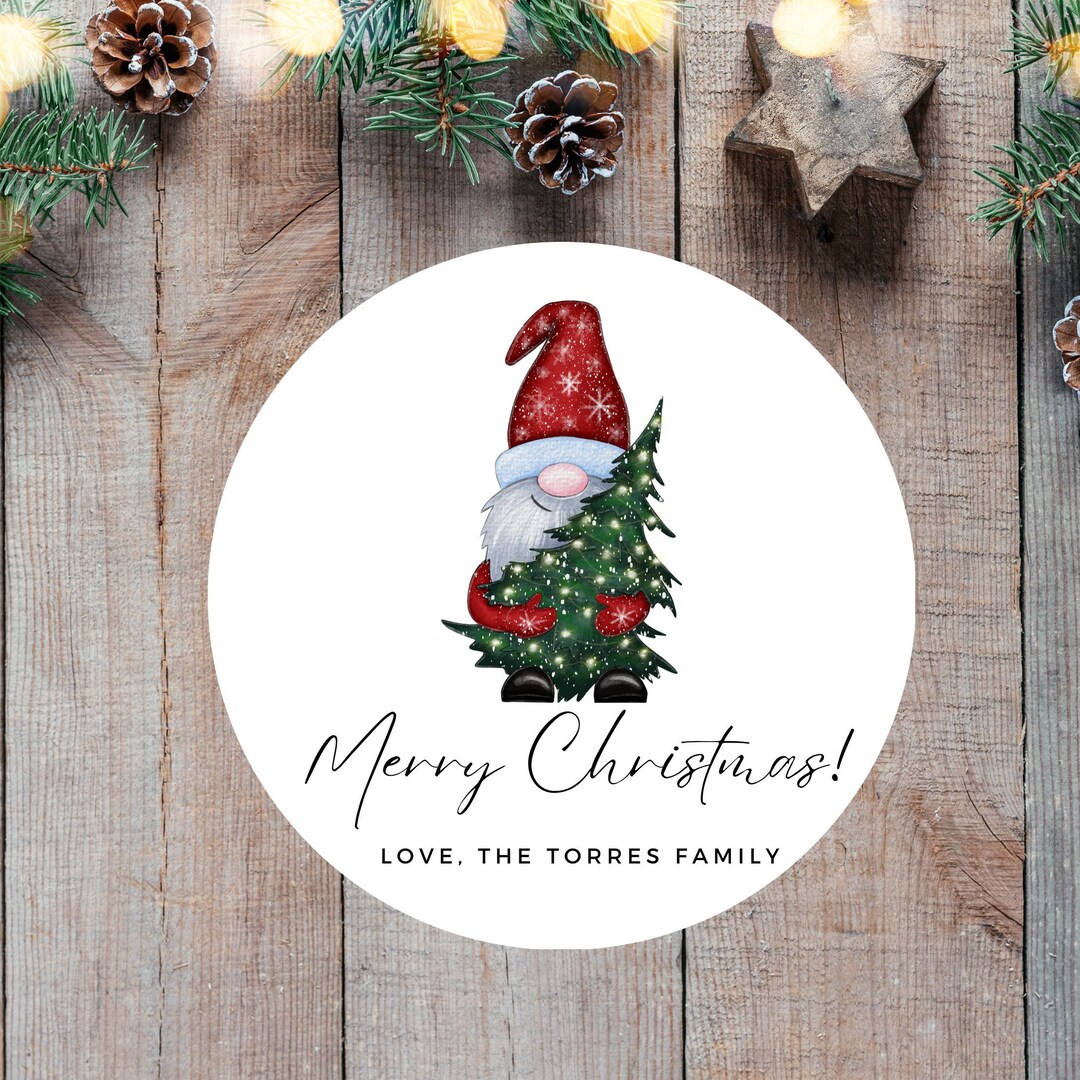 Custom Labels, Christmas Gnome Gift Tags, Personalized Neighbor Gift ...