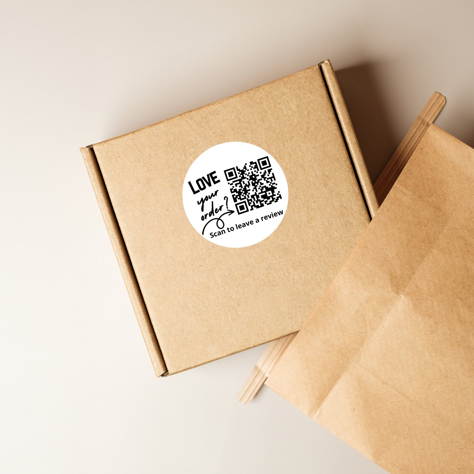 Custom QR Code Sticker, Business Packaging Stickers, Easy to Scan Leave ...