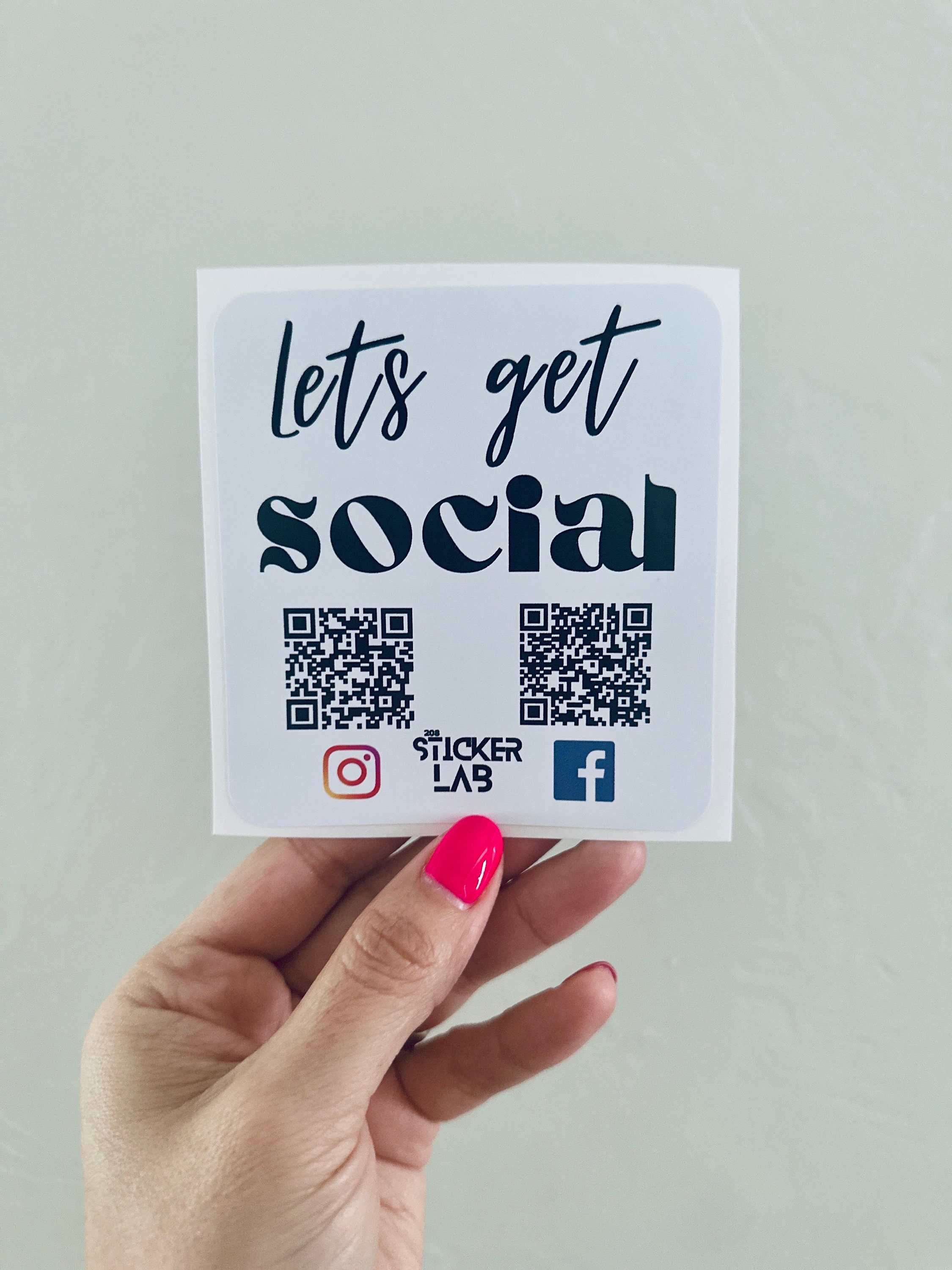 Custom QR Code Social Media Sticker Personalized Easy to Scan ...