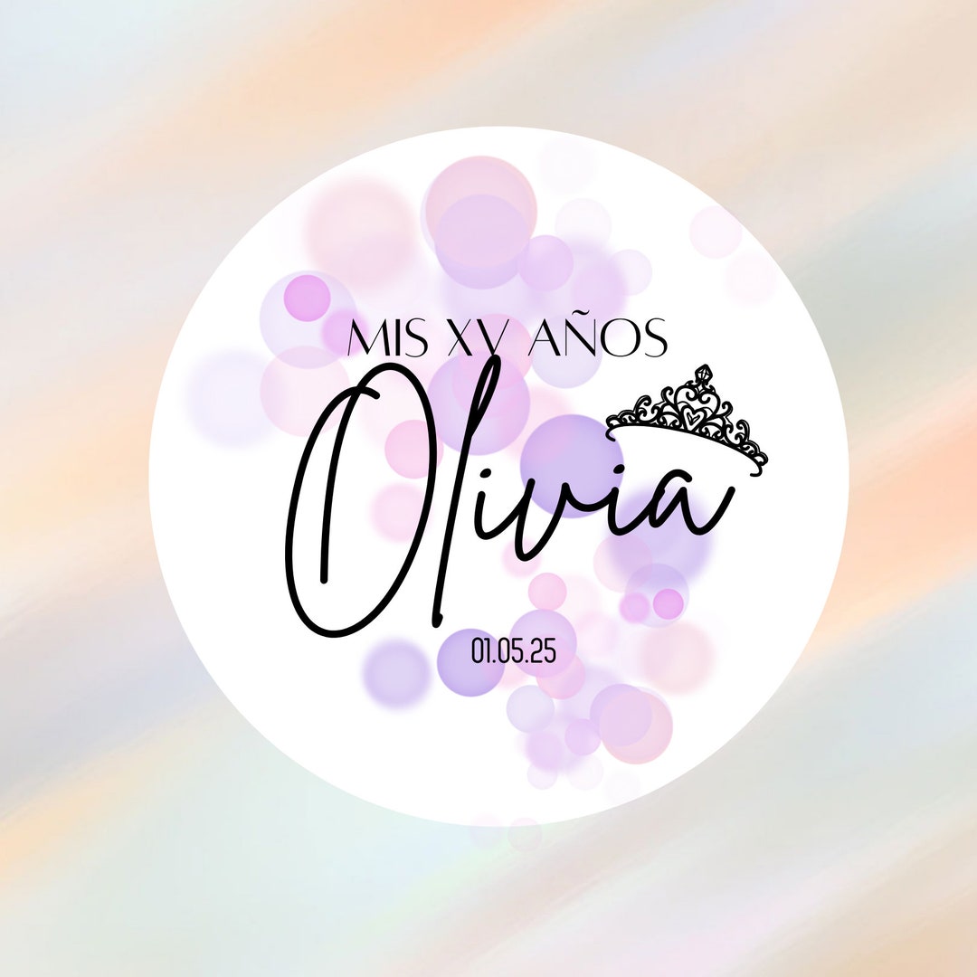 Custom Quinceanera Stickers. Easy to Apply Mis XV Años Favor Labels ...