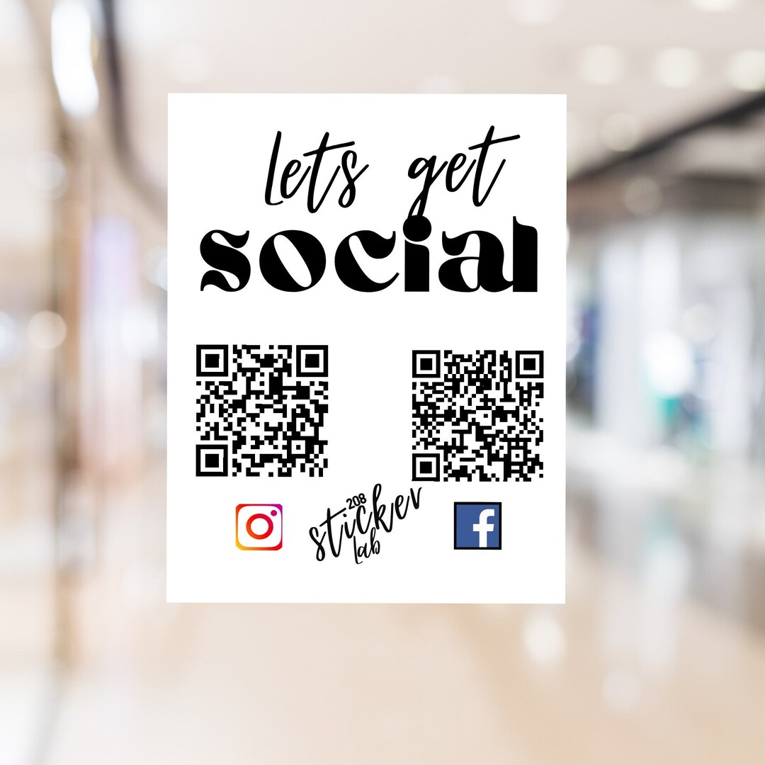 Custom QR Code Social Media Sticker Personalized Easy to Scan ...