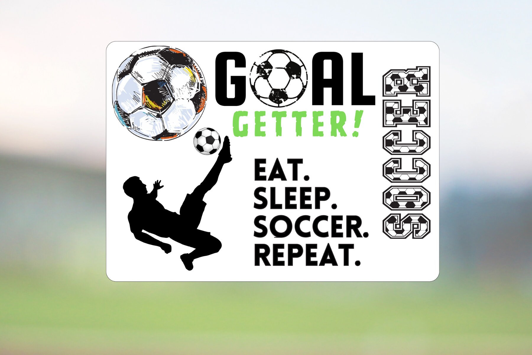 Soccer Sticker Sheet for Water Bottle Stickers Goal Getter Waterproof ...