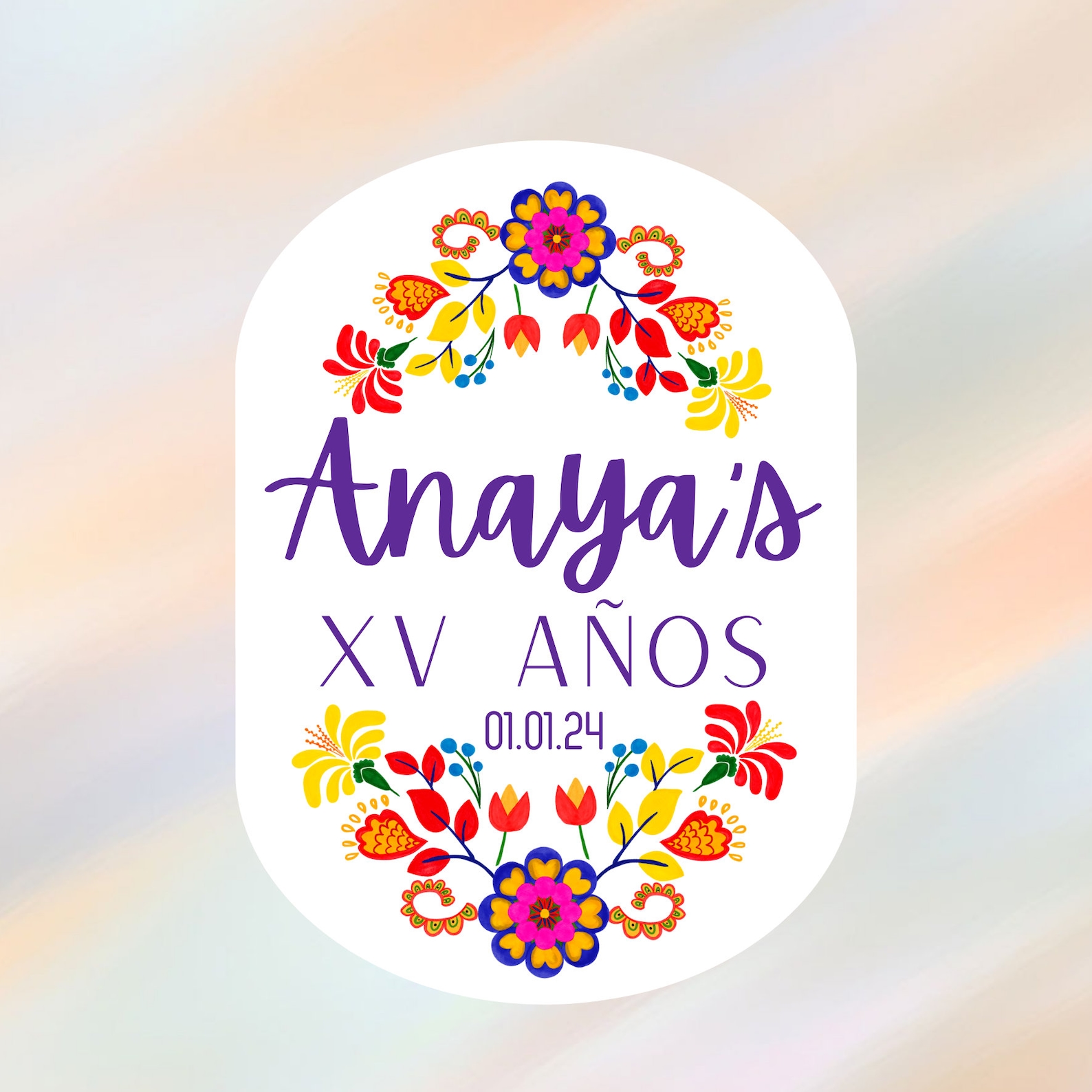 Mis XV Años Label Stickers. Custom Quinceanera Labels. Easy to Apply ...