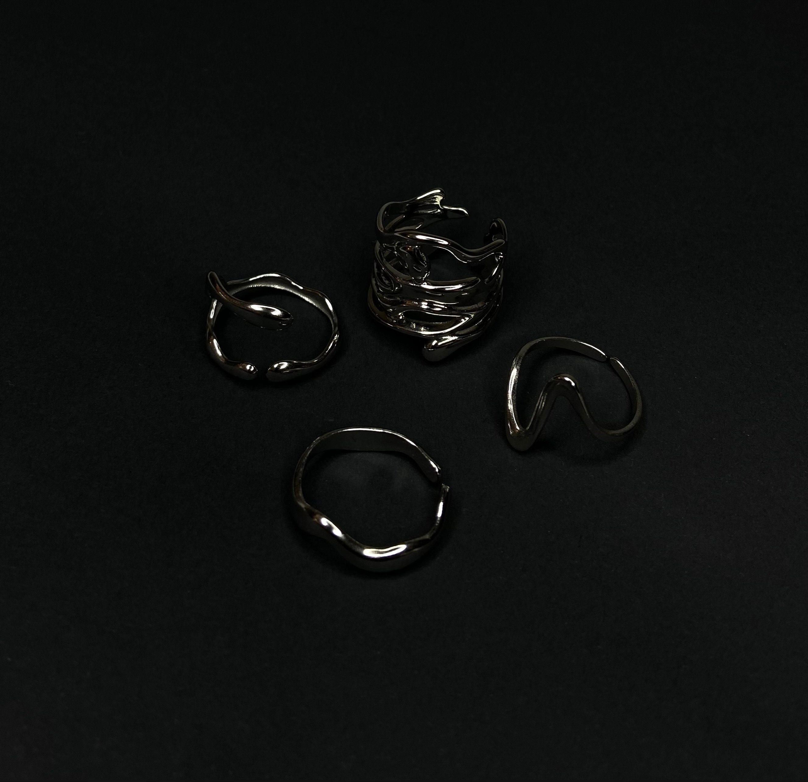 Adjustable Liquid Metal Stainless Steel Silver Rings - Etsy UK