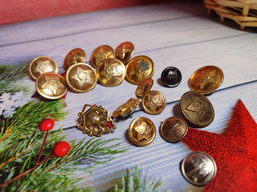 Buttons Retro USSR Vintage Soviet Army Button - Etsy