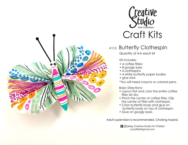 Creative Studio for Children: Butterfly Clothespin's - Etsy