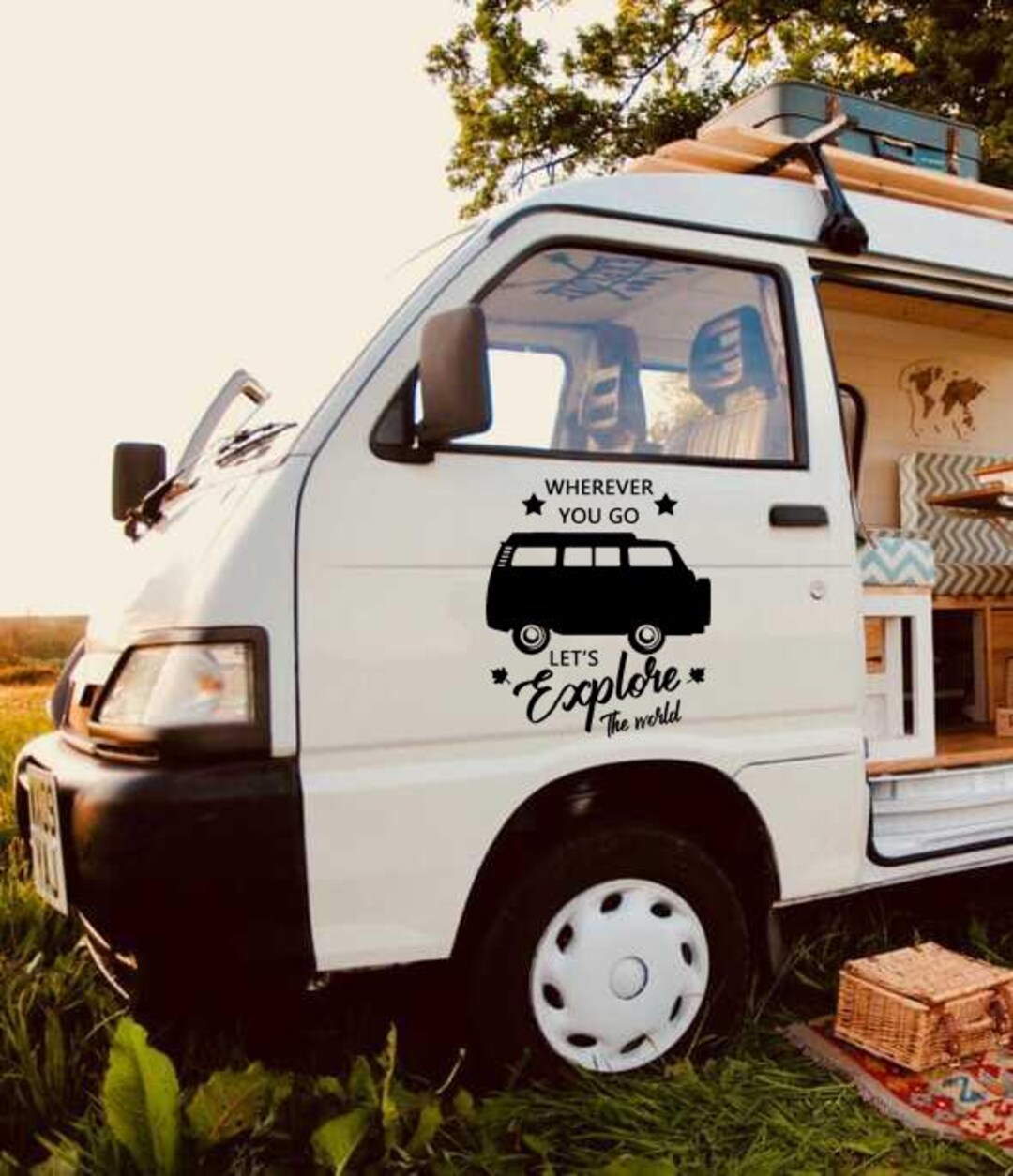 Van Life Sticker - Converted Van - Van - Let's Explore the World - Etsy