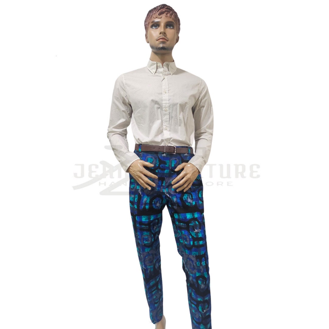 AYO African Men Pants 01, Tailored Fit African Print Men Pants, Work-to ...