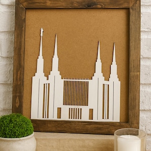 Custom LDS Temple Silhouette Cutout | Personalized Wood Wall Art ...