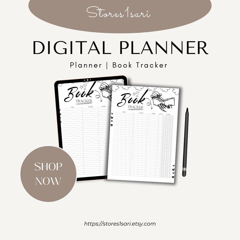 Book Reading Tracker Planner Cute Minimalistic Black & White Journal ...