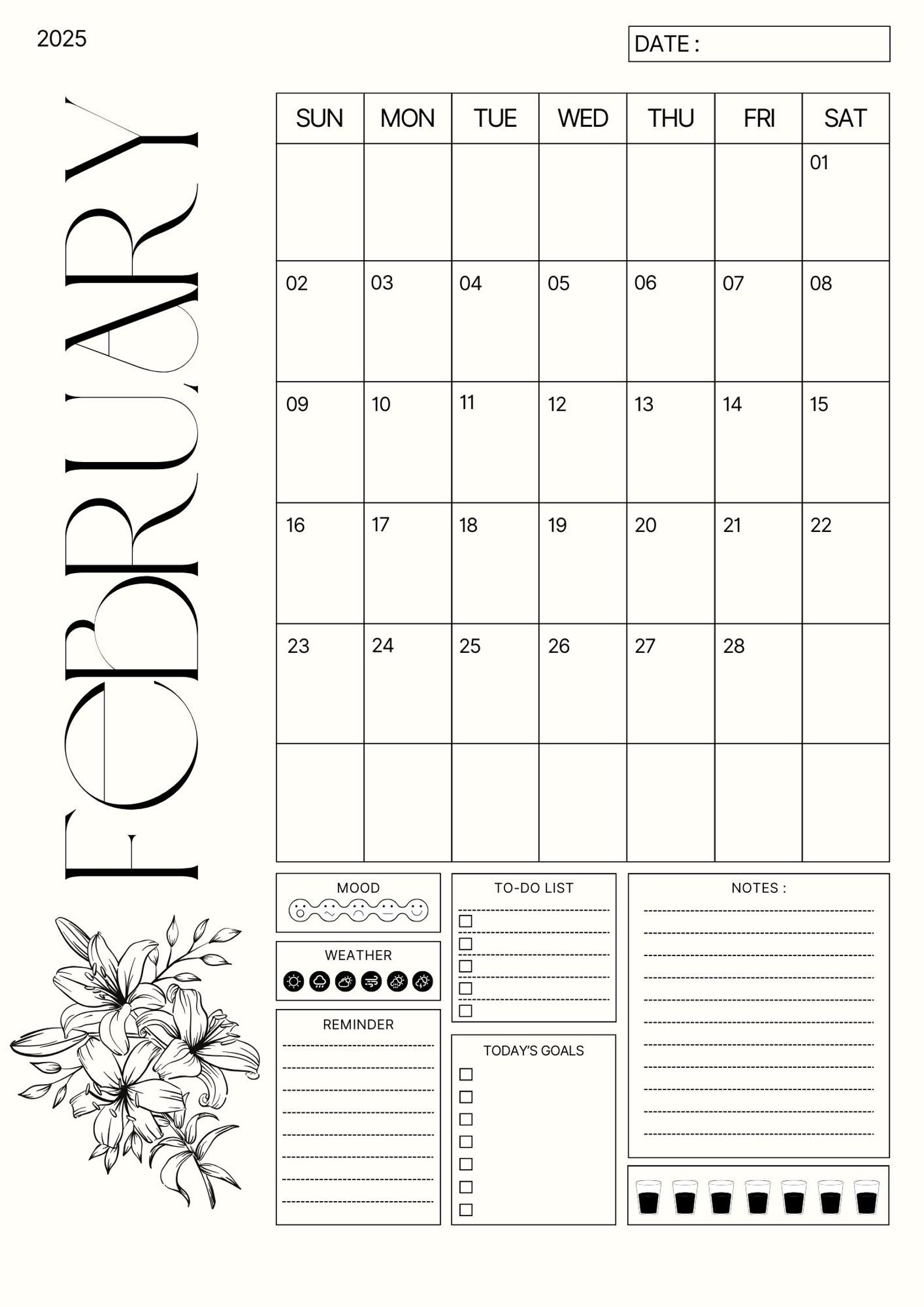2025 Digital Planner: Digital Calendar Template, Daily, Weekly, Monthly ...