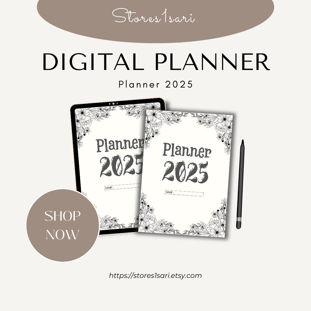 2025 Digital Planner: Digital Calendar Template, Daily, Weekly, Monthly ...
