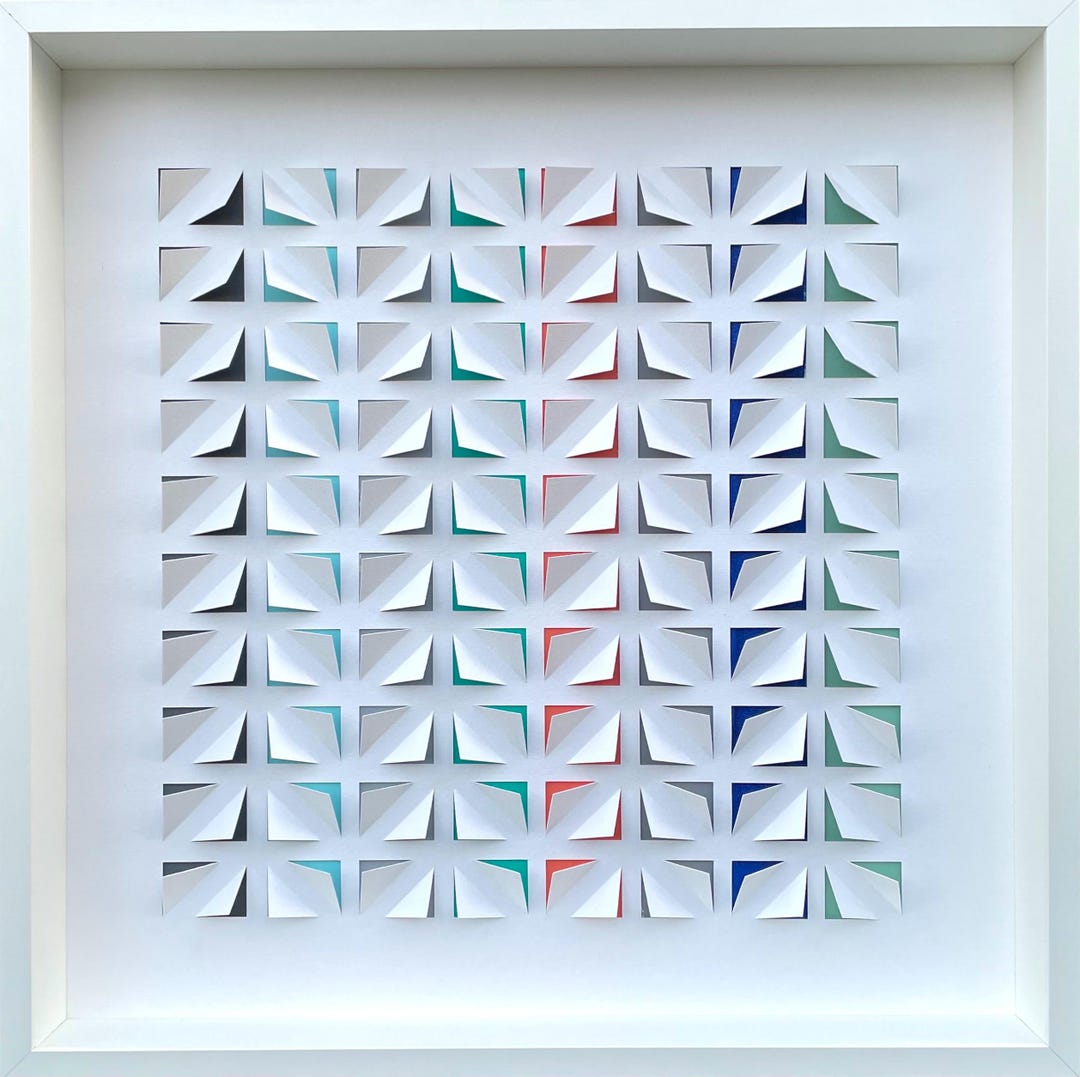 Geometric Paper Relief Handmade Original Minimalist Style on ...