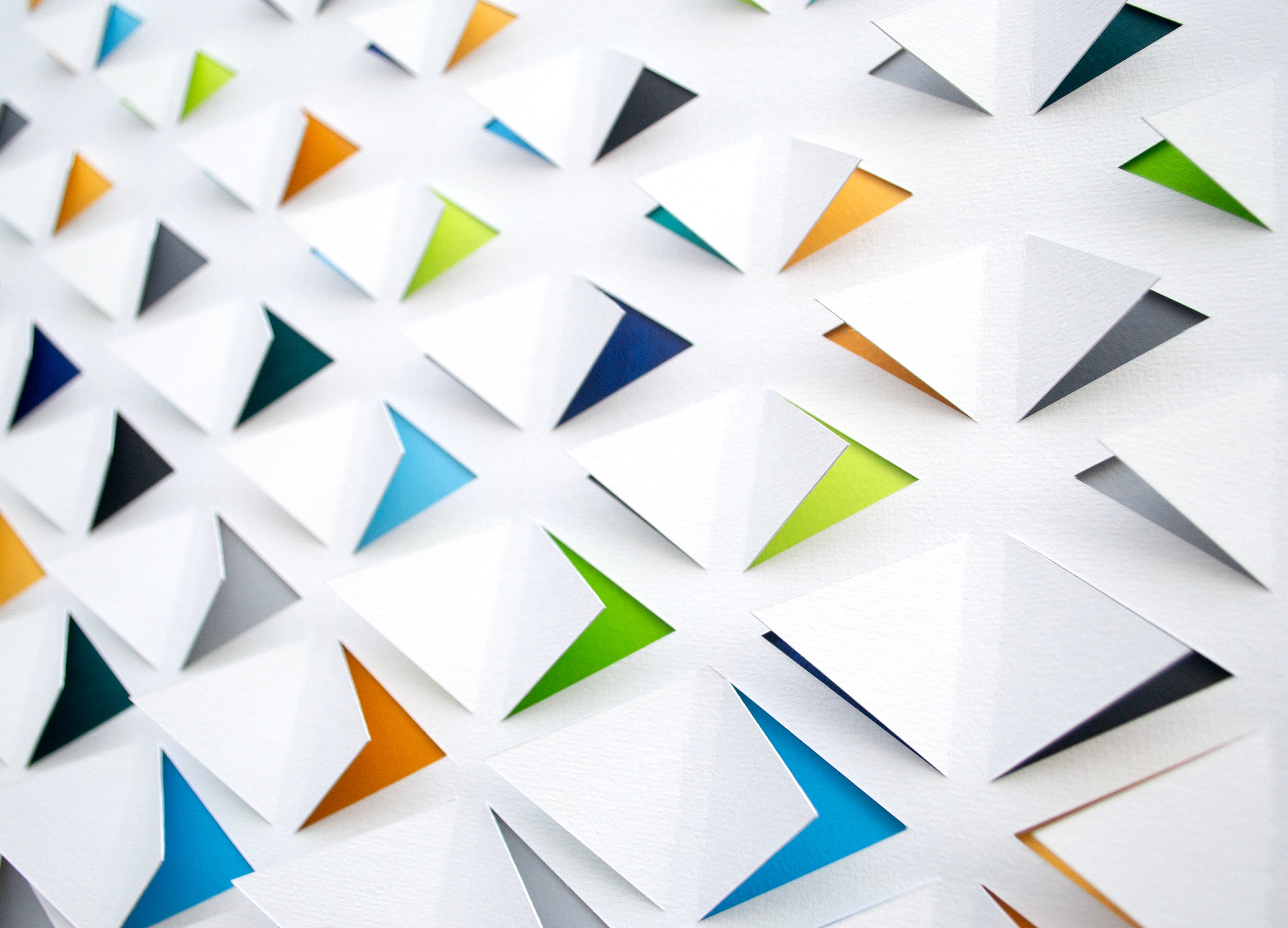 Geometric Paper Relief Art: Handmade Minimalist Wall Decor (52cm X 52cm ...