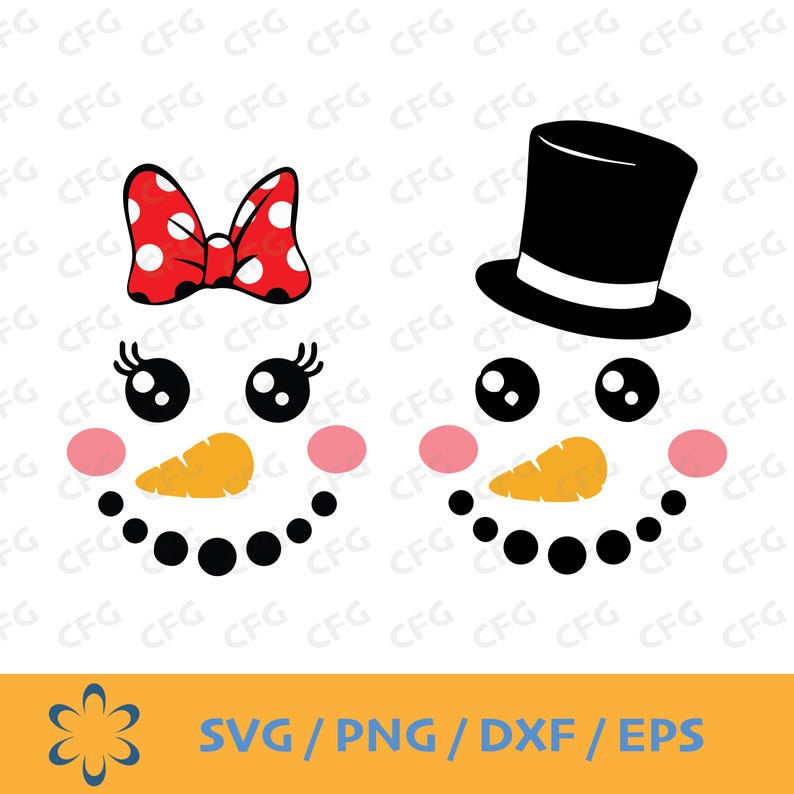 Snowman Svg | Snowman Faces Svg | Christmas Svg | Snowman Girl Svg ...