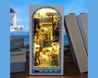 DIY Wooden Book Nook Miniature Kits Bookshelf Decor - Etsy