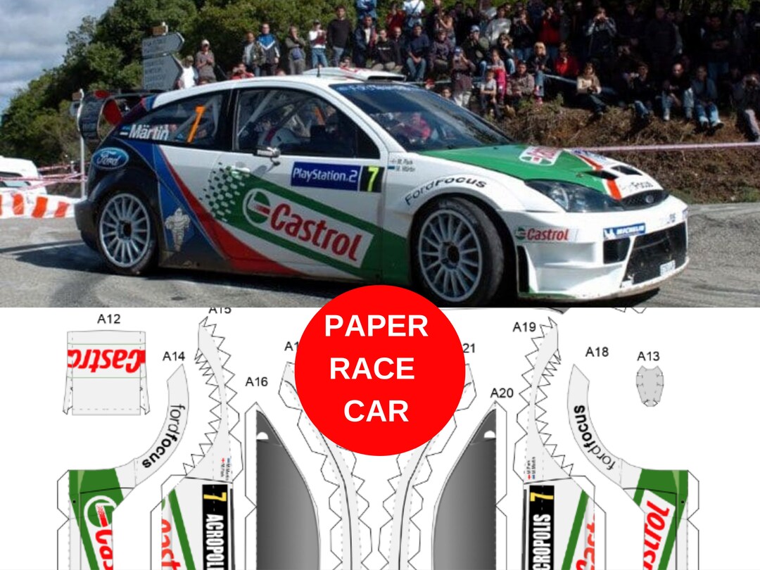 Paper Race Car Printable Activity Sheets Ford Focus Paper - Etsy