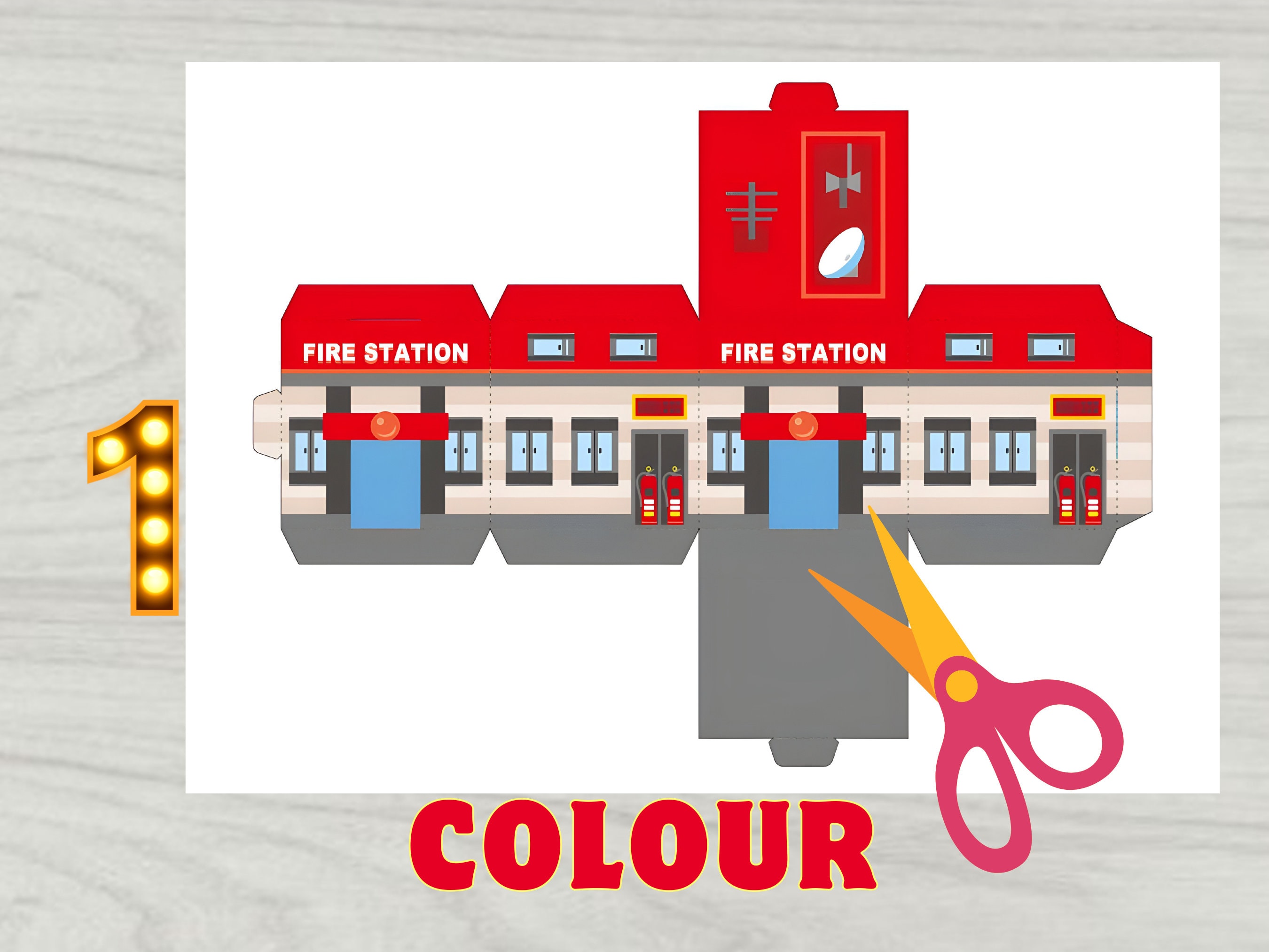 Paper Fire Station Activity Sheets Instant Download Colour - Etsy