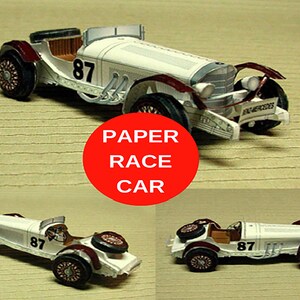 Race Car Printable Activity Sheets Mercedes Paper Model - Etsy