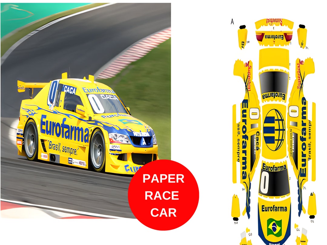 Paper Race Car Printable Activity Sheets Mitsubishi Car Paper - Etsy