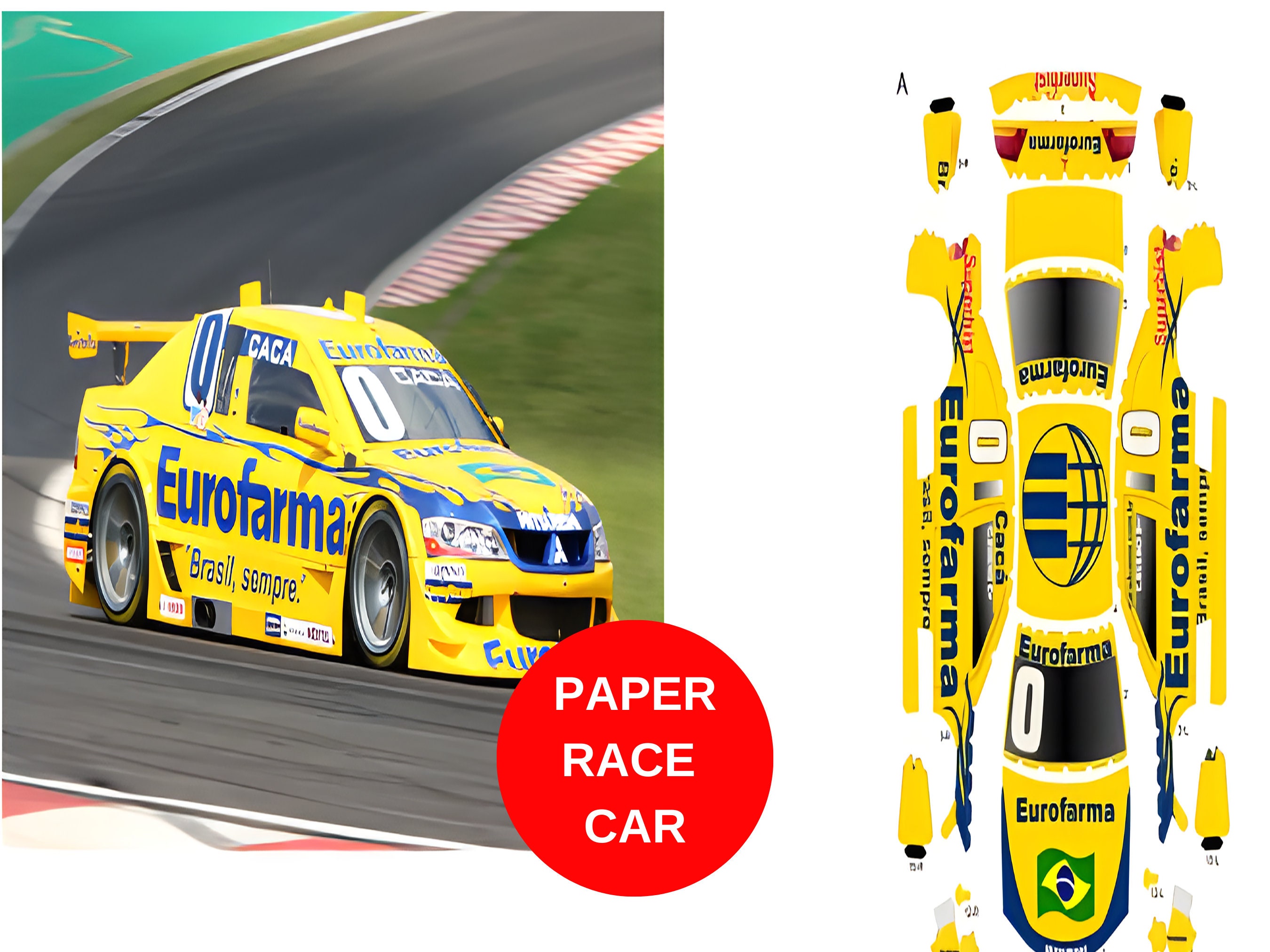 Paper Race Car Printable Activity Sheets Mitsubishi Car Paper - Etsy