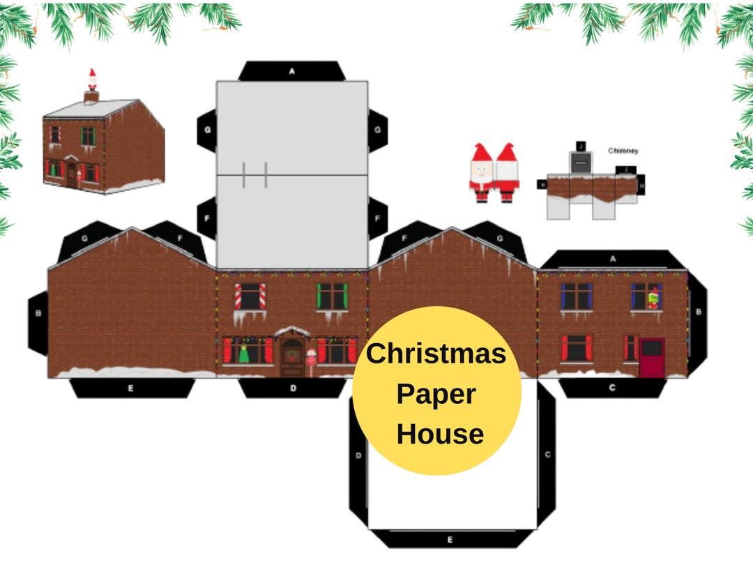 Paper Christmas House Printable Activity Sheets Instant - Etsy