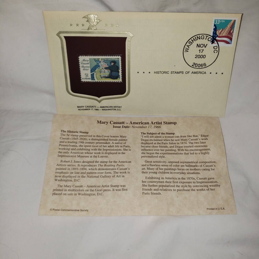 Historic Stamps of America Mary Cassatt American Artist Stamp With Info ...