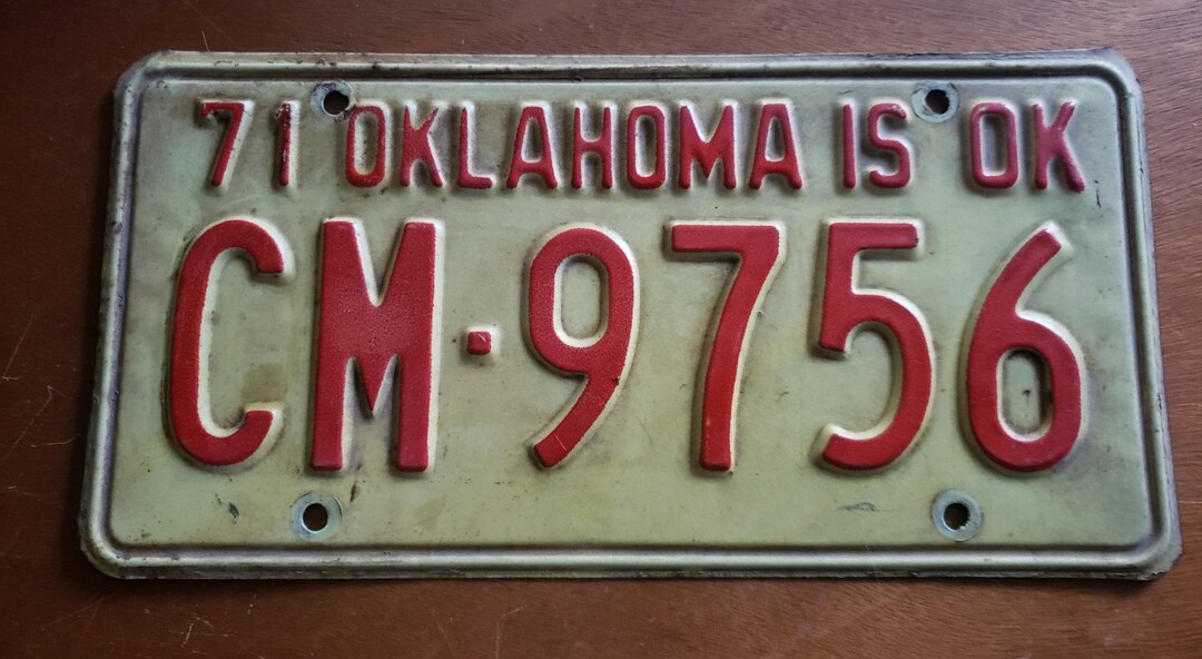 1971 Oklahoma License Plate Antique Automobile Tag Car License Plate ...