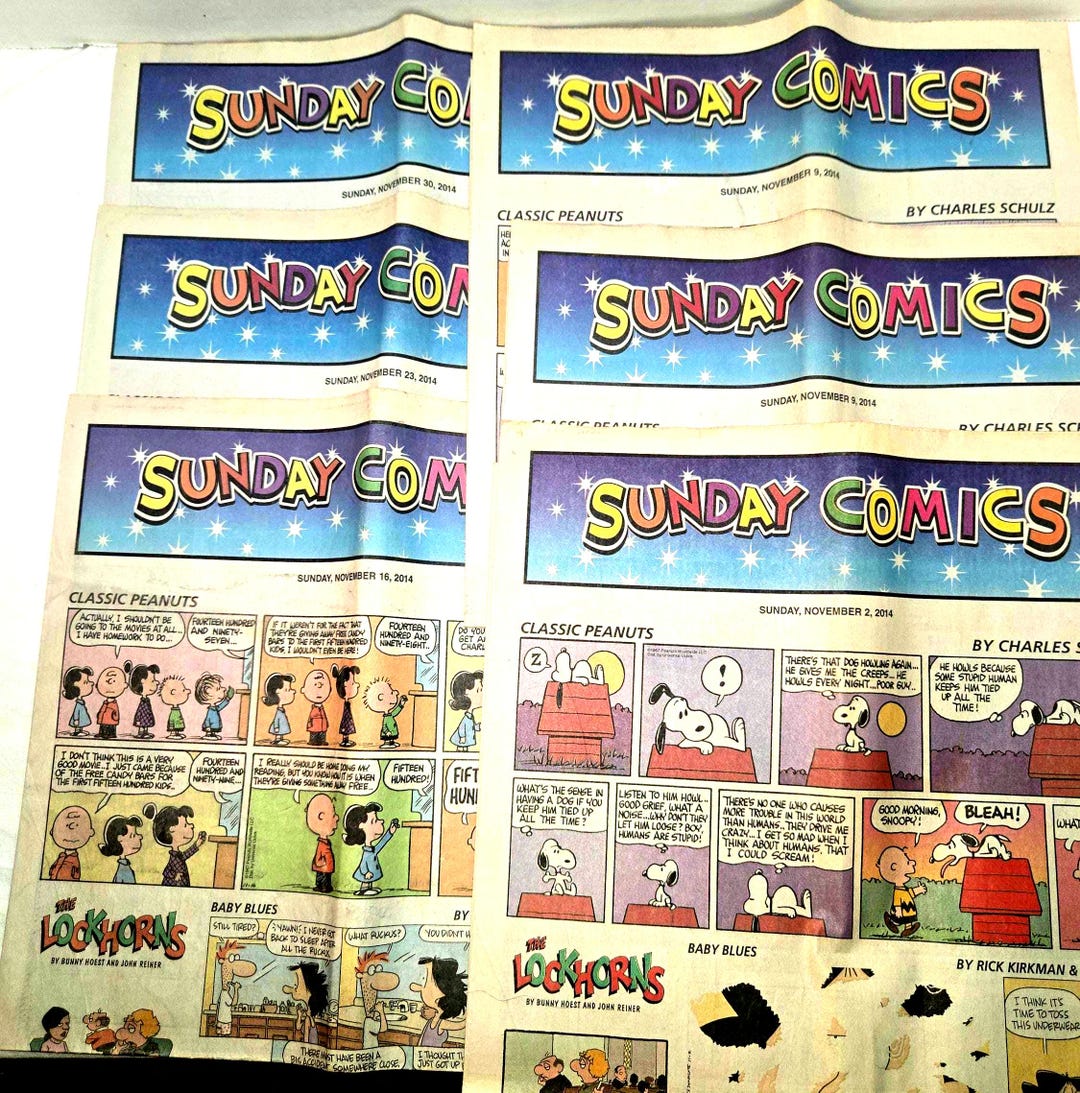 Sunday Comics Newspaper Inserts Scrapbook Collage Making Craft Supply ...