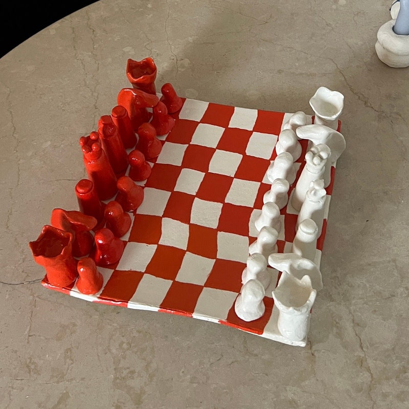 Ceramic Chess Set - Etsy