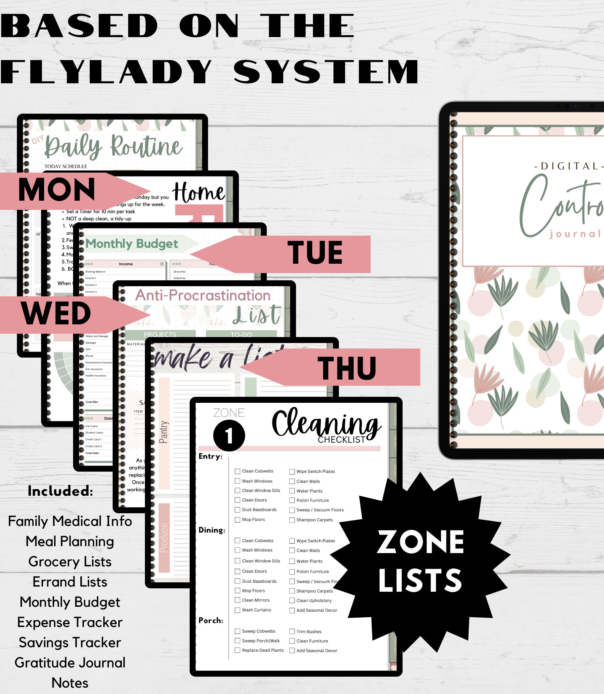 Flylady Digital Control Journal | ADHD Cleaning Tracker | Budget ...