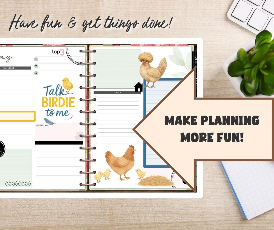 Chicken Clipart Bundle PNG – Rooster, Hen, Chicks, Nesting Box, Feed ...