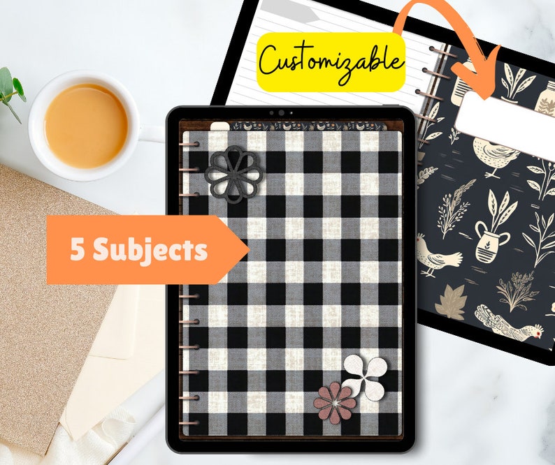 Realistic Notebook BUNDLE, 5 Subject Notebooks, Journal, Digital Notes ...