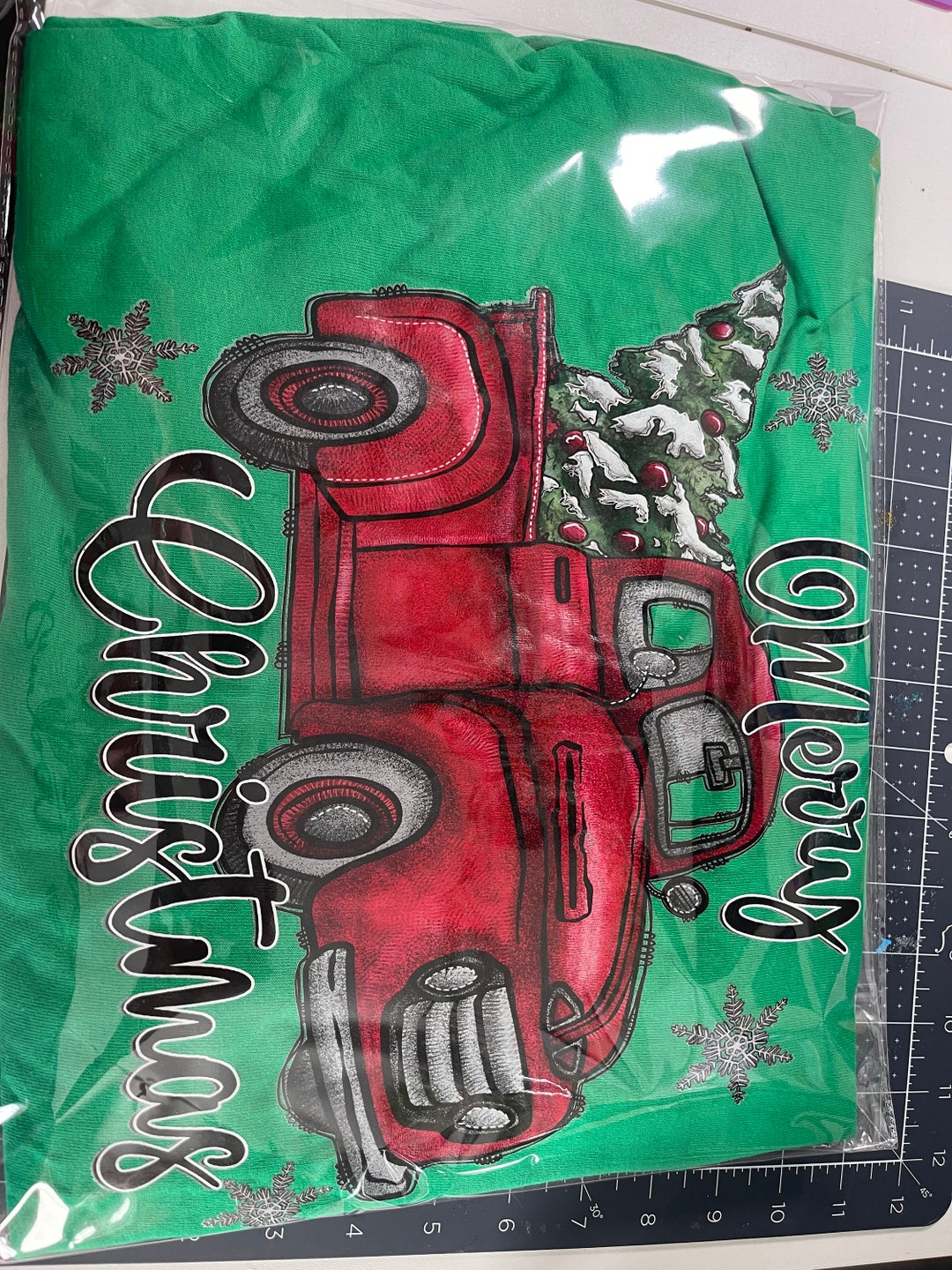 Red Truck Merry Christmas Long Sleeve 2xl - Etsy