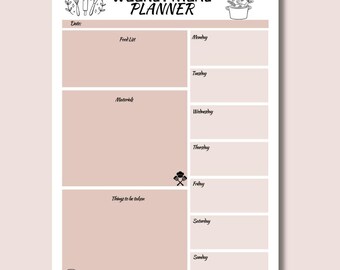 Weekly Meal Planner, Simple and Organized for Each Week, A4, A5, Letter, Easily Plan Your Meals ...