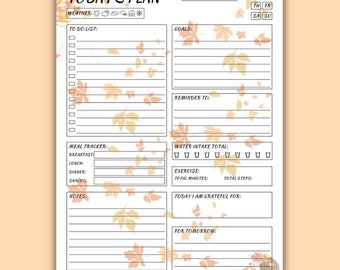 Autumn Daily Planner | Printable Fall-themed Productivity Tracker ...