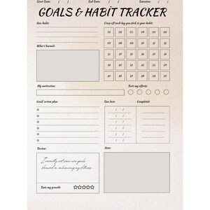 Pastel Tones Habit Tracker Set, Goal and Routine Planners, A4 and A5 ...