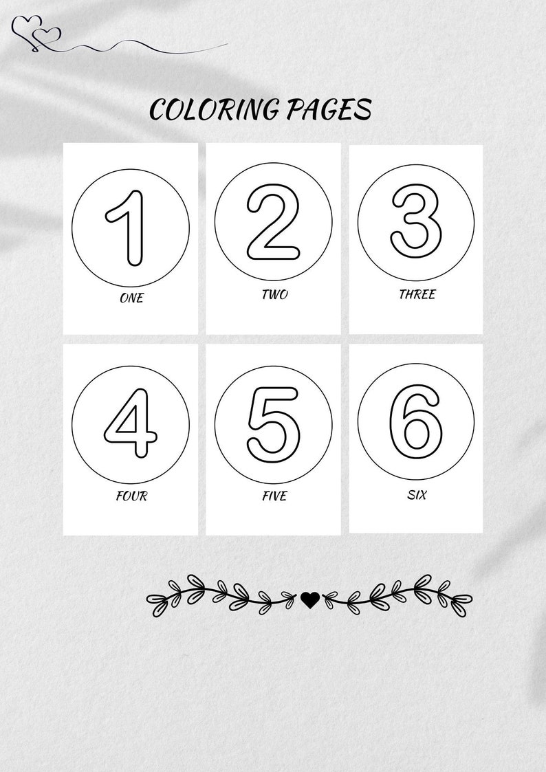 Coloring Pages for Kids, 20 Fun Number Coloring Pages, Digital Coloring ...