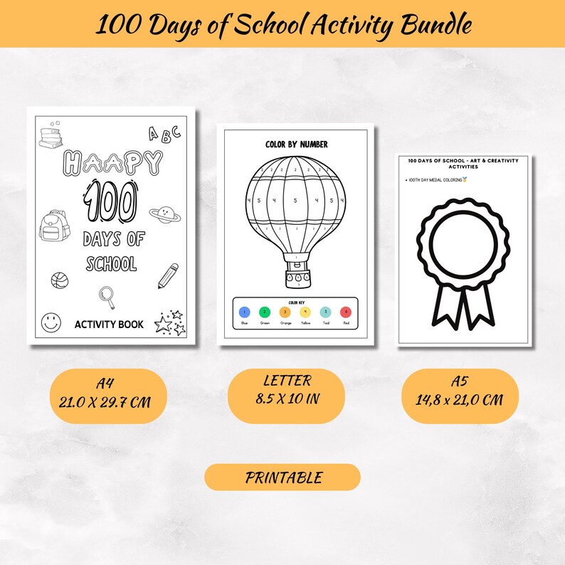 100 Days of School Activity Pack, Fun and Educational Worksheets, Math ...
