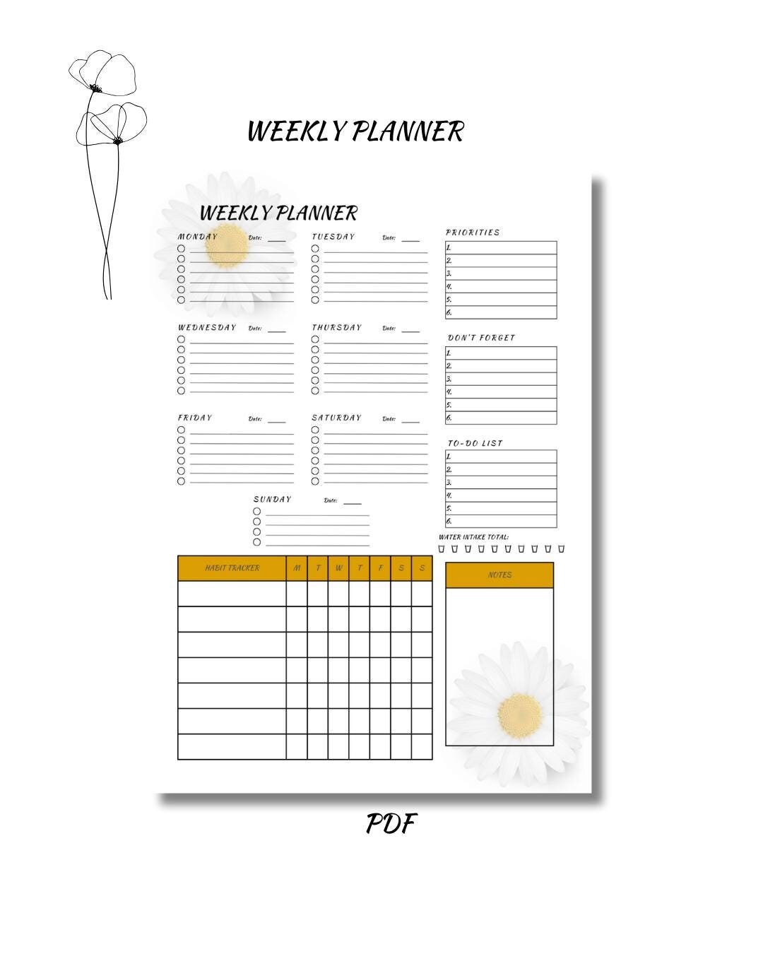 Daisy Weekly Planner: Beautiful Floral Design to Boost Your ...