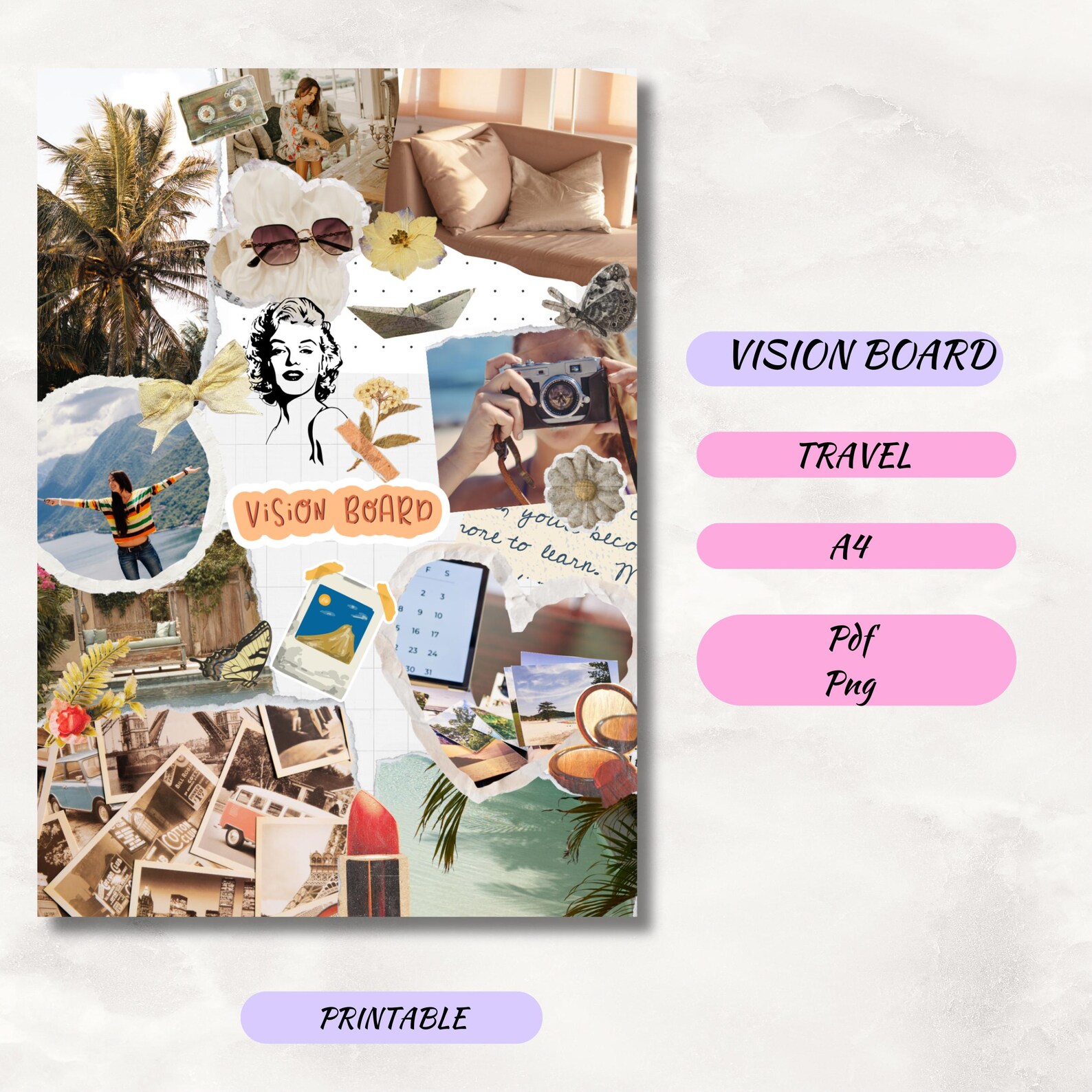 Vision Board Set, Happiness for Women, Inspirational Quotes, Travel ...