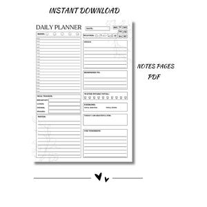 Digital Daily Planner - Leaf Pattern, Printable A3/A4/A5 - Food ...