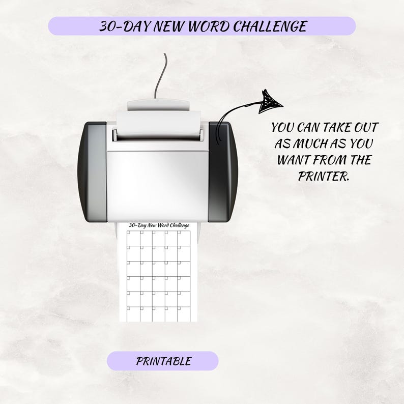 30-day New Word Challenge, Printable Language Learning Tracker ...