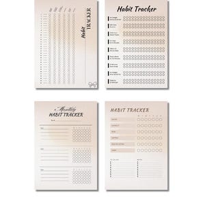 Pastel Tones Habit Tracker Set, Goal and Routine Planners, A4 and A5 ...