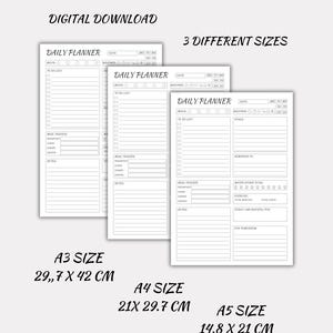 Digital Daily Planner - Printable A3/A4/A5 - Meal & Exercise Tracker ...