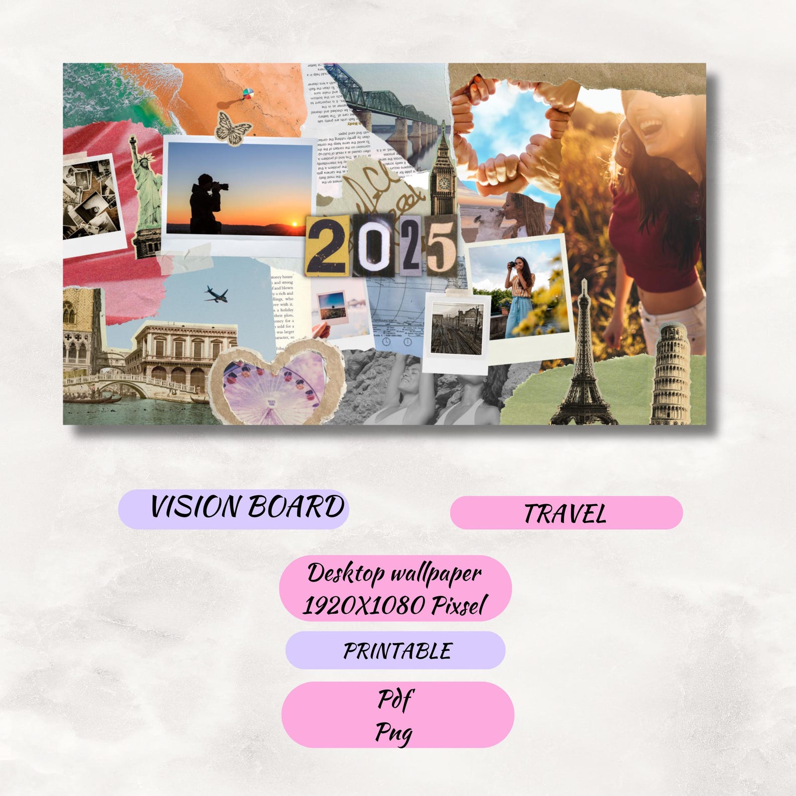 Vision Board Set, Happiness for Women, Inspirational Quotes, Travel ...
