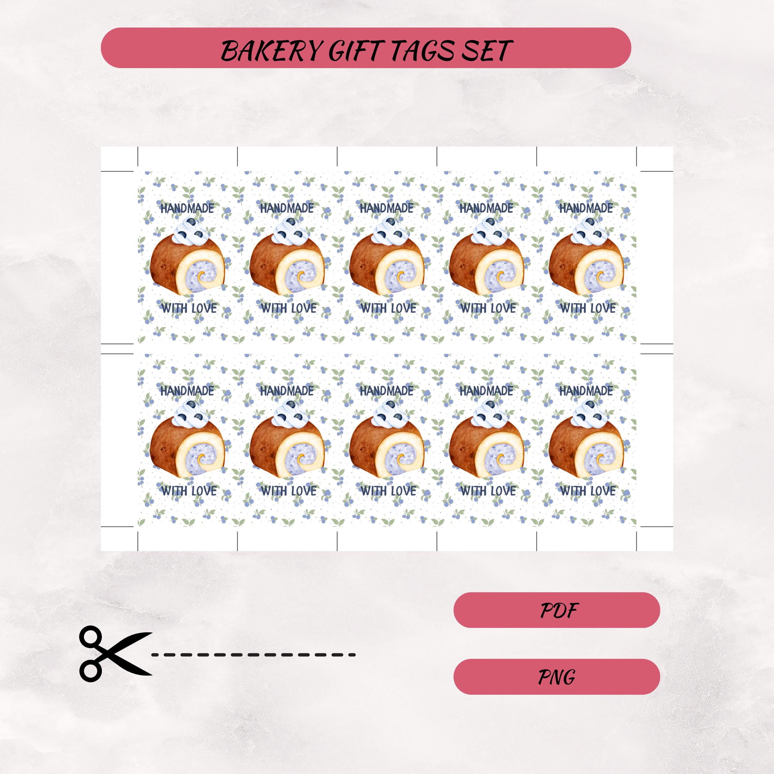 Printable Bakery Gift Tags, Handmade / Sweet Treat Labels, Small ...