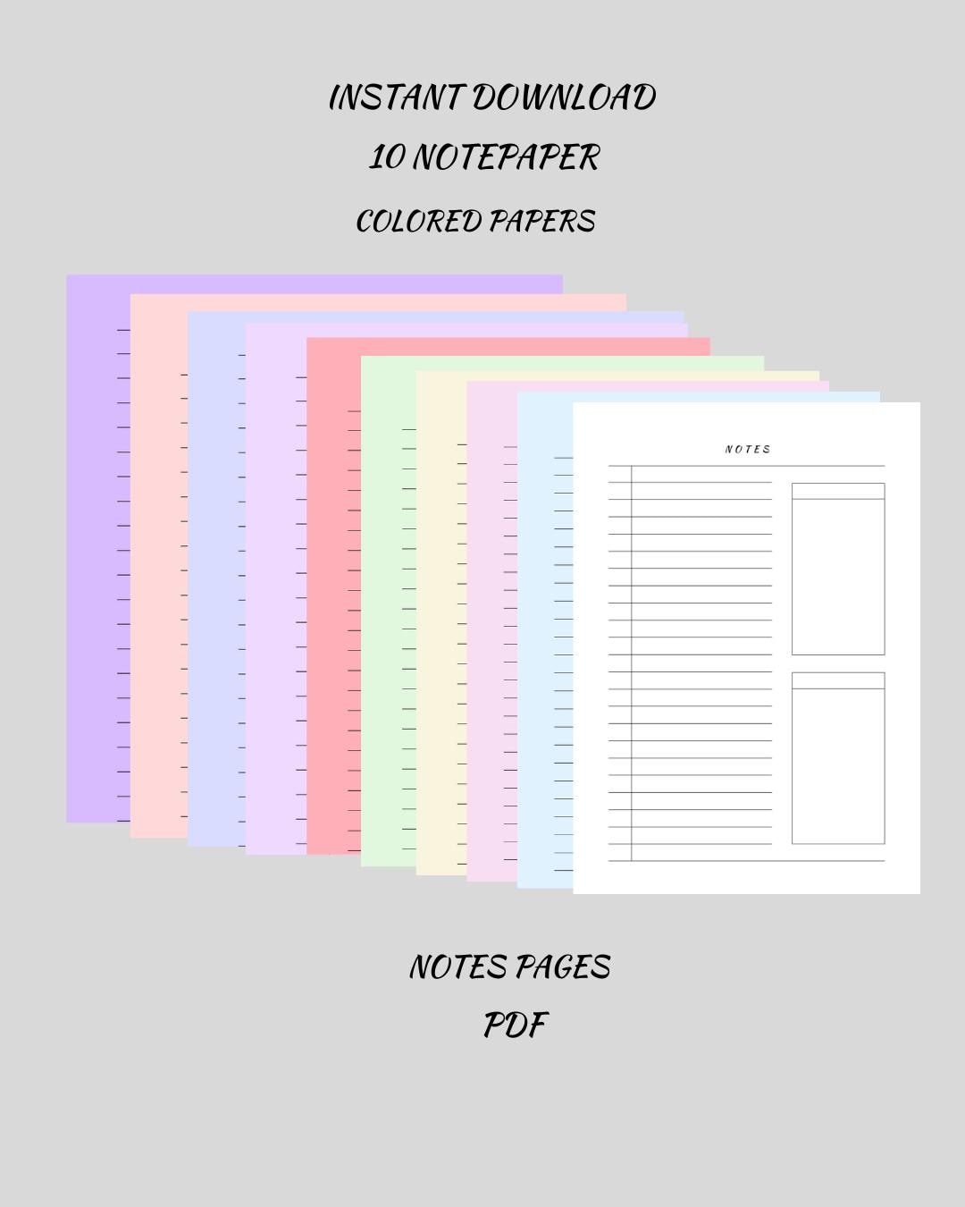 Designed for Vibrant Journals Printable Notepaper, Notebook Paper Pages ...