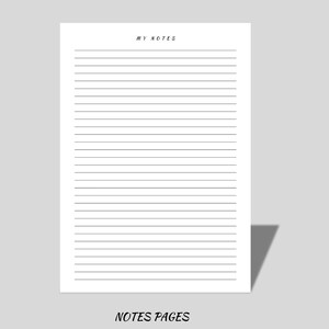 Printable Digital Notepaper, Minimalist Printable Notebooks, Plain ...