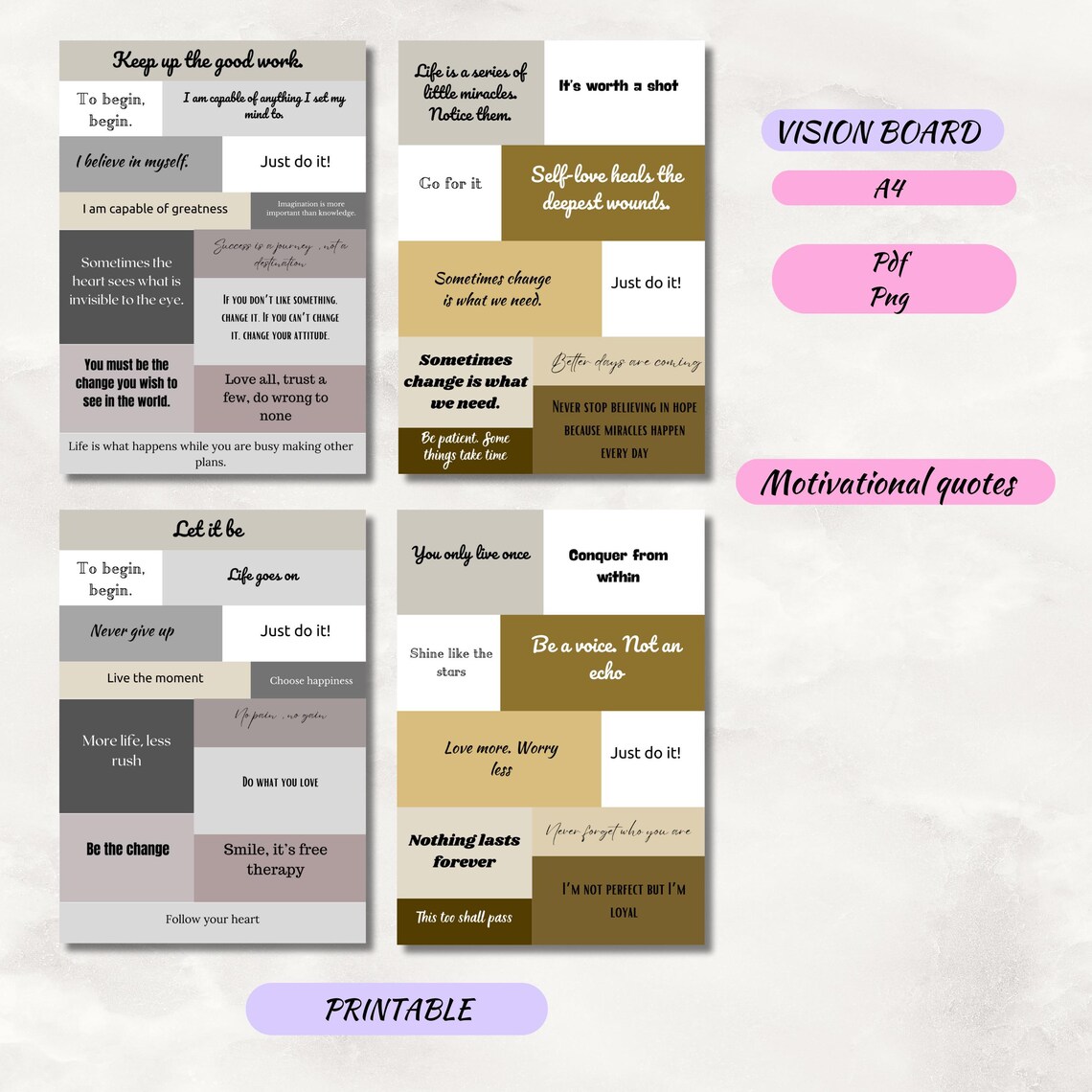 Vision Board Set, Happiness for Women, Inspirational Quotes, Travel ...